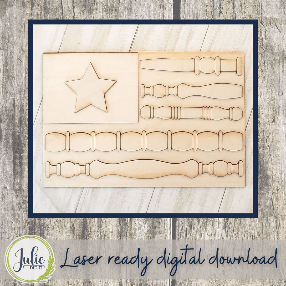 Spindle Flag Leaner – Julie Did It Studios