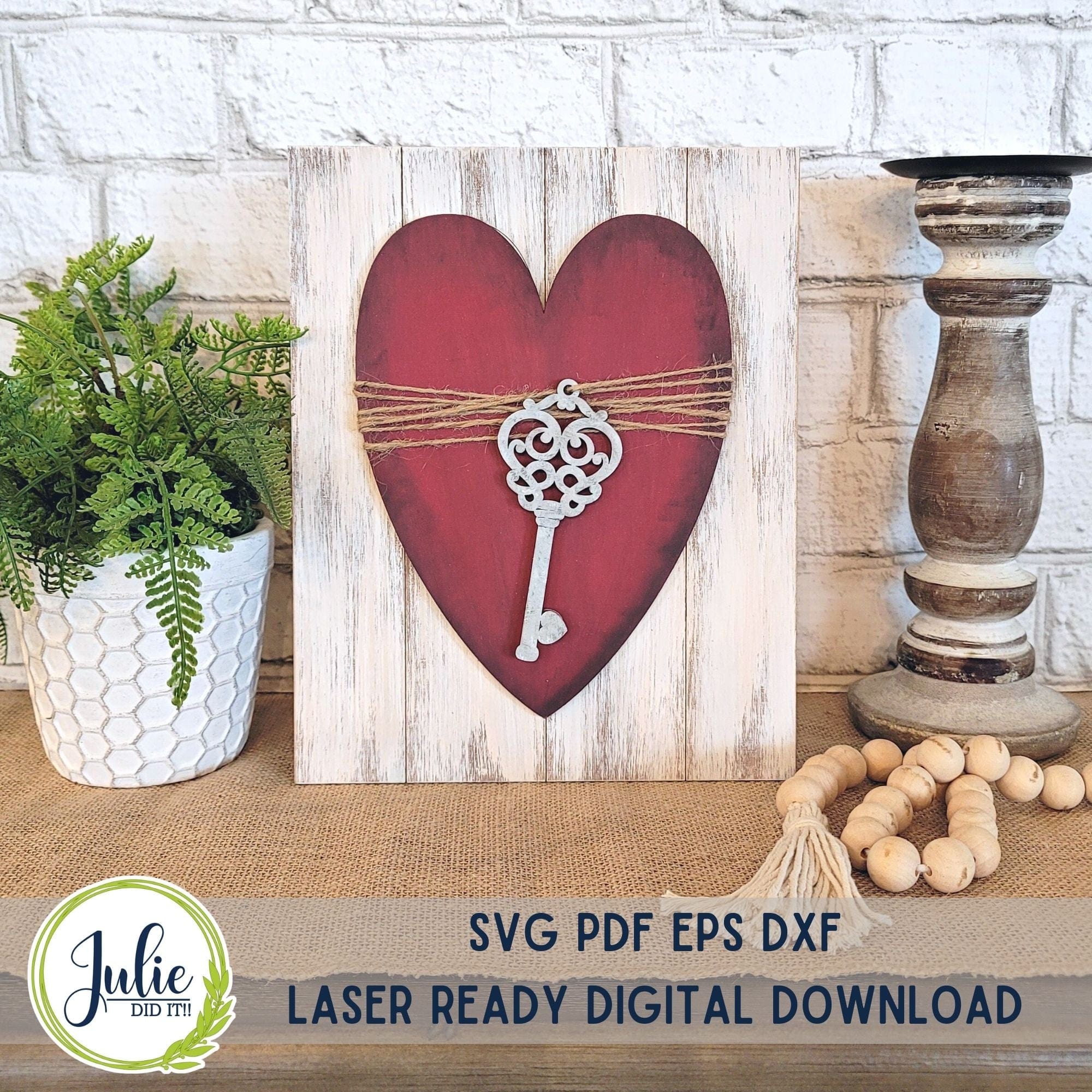 Heart with Key Leaner – Julie Did It Studios