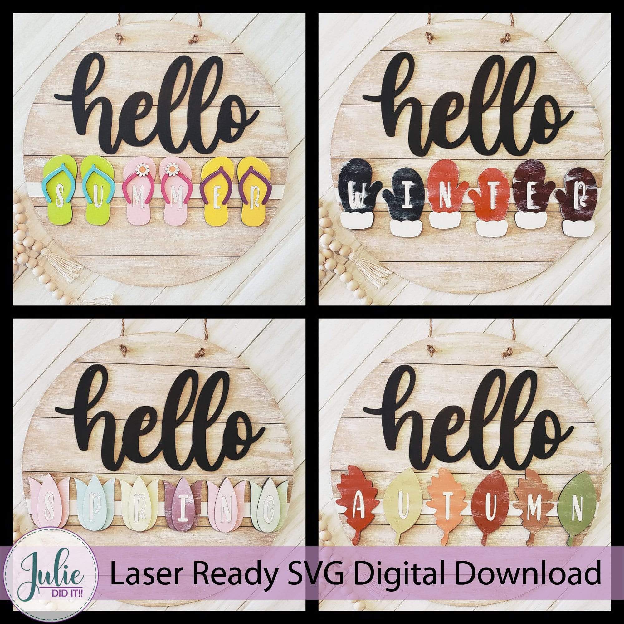 Hello Sign with Interchangeable Seasons – Julie Did It Studios