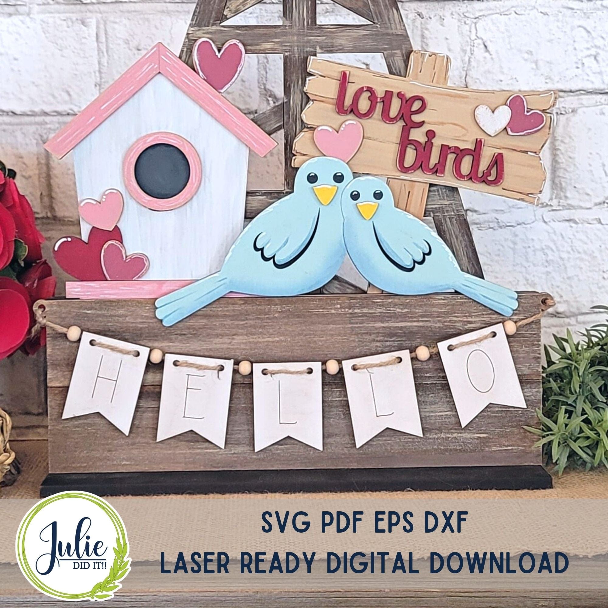 Love Birds Window Box Insert – Julie Did It Studios
