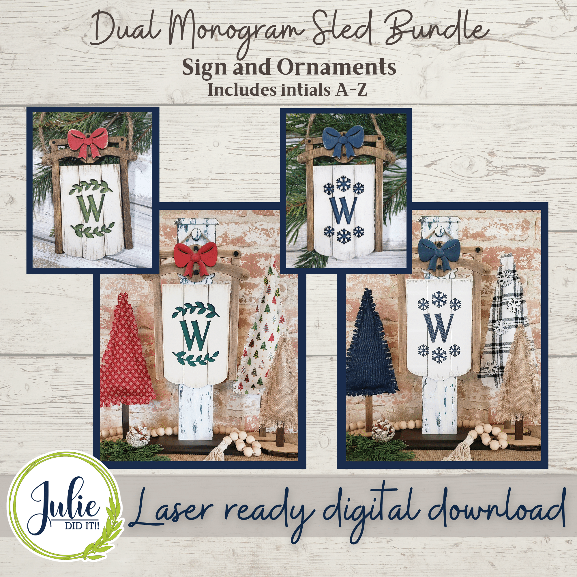 Dual Monogram Sled Bundle – Julie Did It Studios